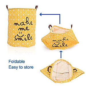 QEESTARS Heavy Duty Durable Canvas Storage Laundry Hamper Basket Large Foldable Toys Clothing Organizer Closet Storage Bin Bag