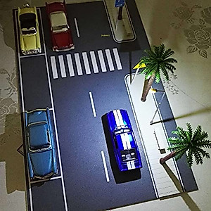 Diorama 1/64 Car Garage Model LED Lighting Car Parking Lot City Road Display Scene Model Toy