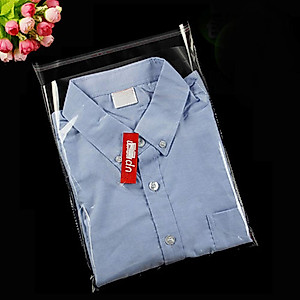 J-Beauty 9 x 13 Inch Clear Apparel Bags Self Seal Flap for T-Shirt,Clothes,Party Wedding Gift Bags (500 Pcs)… (200Pcs)