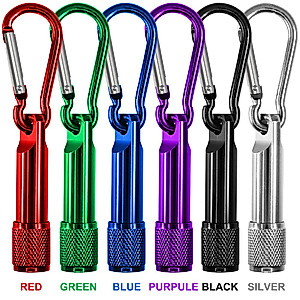 maxin 6 Pack Mini LED Keychain Flashlight, Battery Poweres Torch Light,Super Mini Key Chain Flashlights, for Home and Outdoor Activities. (6 Colors)