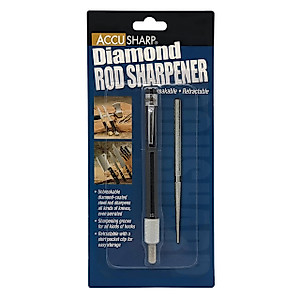 AccuSharp Professional Dual Rod Knife Sharpener, Retractable Diamond-Coated Steel Rod, Sharpens, Restores, Repairs & Hones Straight & Serrated Knives