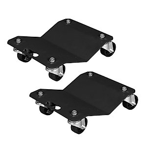 BIG RED Wheel Dolly: Tire Stake with Brakes and Vehicle Tire Dolly Cart with (4) Wheels for Moving Cars and Repair, 3000 lbs Capacity, 2 Pack