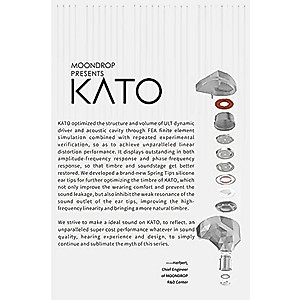 Moondrop KATO Earphone DLC Composite Diaphragm Advanced Ultra Linear Technology Dynamic in-Ear Earplug Mirror Silver