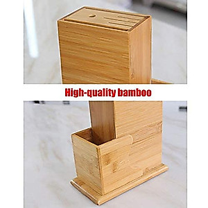 HomDSim Bamboo Knife Block Household Drain Knife Rack Shelf