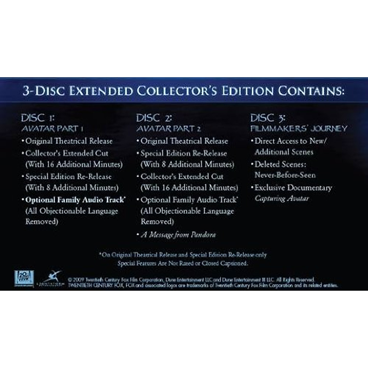 Avatar - 3-DVD Collector's Edition, Extended Collector's Edition