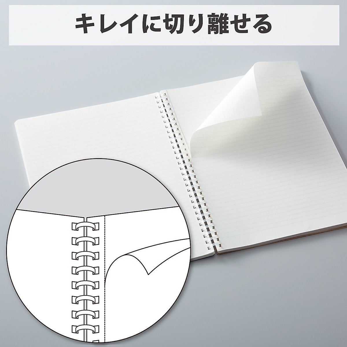 KOKUYO Spiral Lined Notebook, 10'' x 7'' Business Journal B5 Soft Ring Notebooks with A 6mm Ruled, 80 Perforated Sheets, Clear 1 Subject Notebook, Note Taking for Work. Japan Import (SU-SV508B-T)