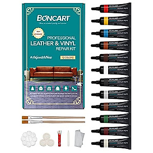 BONCART Leather Repair Kit for Sofa/Purse/Car Seat/Couch/Jacket/Furniture,Vinyl and Leather Repair Paste, Leather Filler, Leather Paint, Leather Scratch Repair,Provide Color Matching Guide