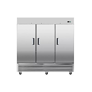 FRICOOL 81 In Commercial Freezer Stainless Steel, 69.5 cu.ft Stainless Steel Reach-in Merchandiser Upright Freezer for Restaurant, Bar, Shop, Residential Beverages and Frozen Foods