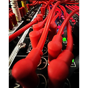 Starving Students Music Supplies Luigis Modular M-PAR Right Angled Eurorack Patch Cables - Package of 5 Purple Cables, 4" (10 cm)