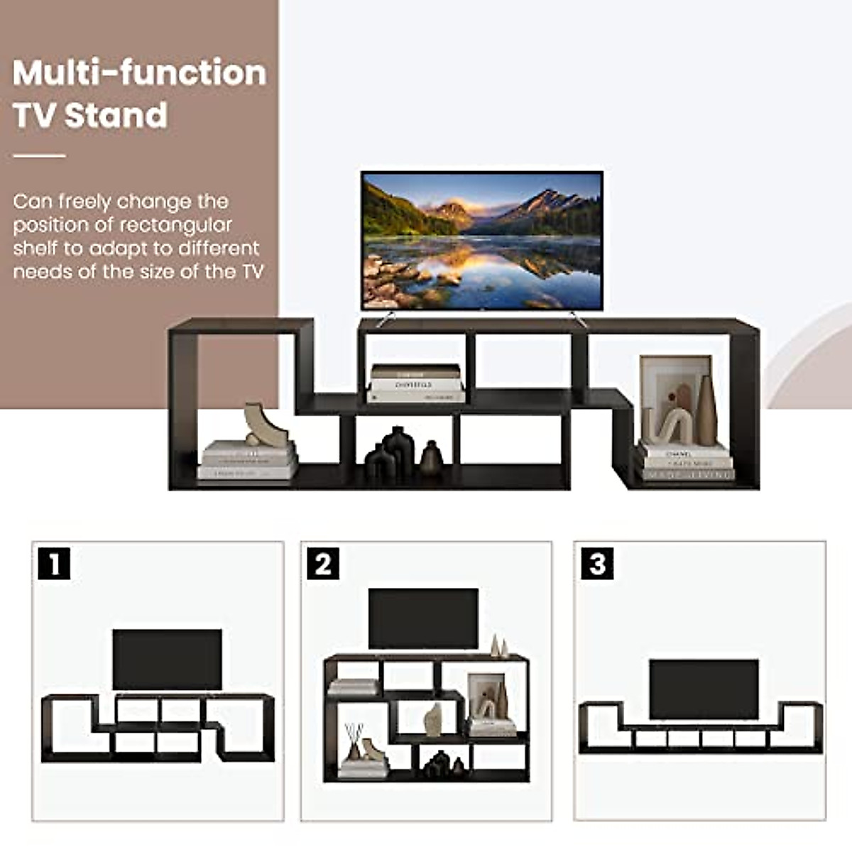 Recaceik Cube Bookshelf 2 Shelf Bookcase L-Shaped TV Console Stand Modern Entertainment Center with Open Storage Shelves for CDs/Movies/Books for Living Room, Bedroom, Home Office