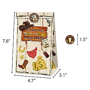 Kristin Paradise 12Pcs Western Cowboy Party Favor Bags, Texas Rodeo Theme Birthday Paper Goodie Gift Bags