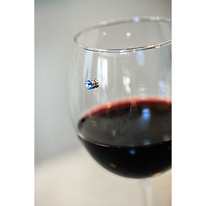 Crystal Magnetic Wine Glass Charms Set of 12 Glass Markers that Work on Stemless Glasses - Gift/Storage Box Included