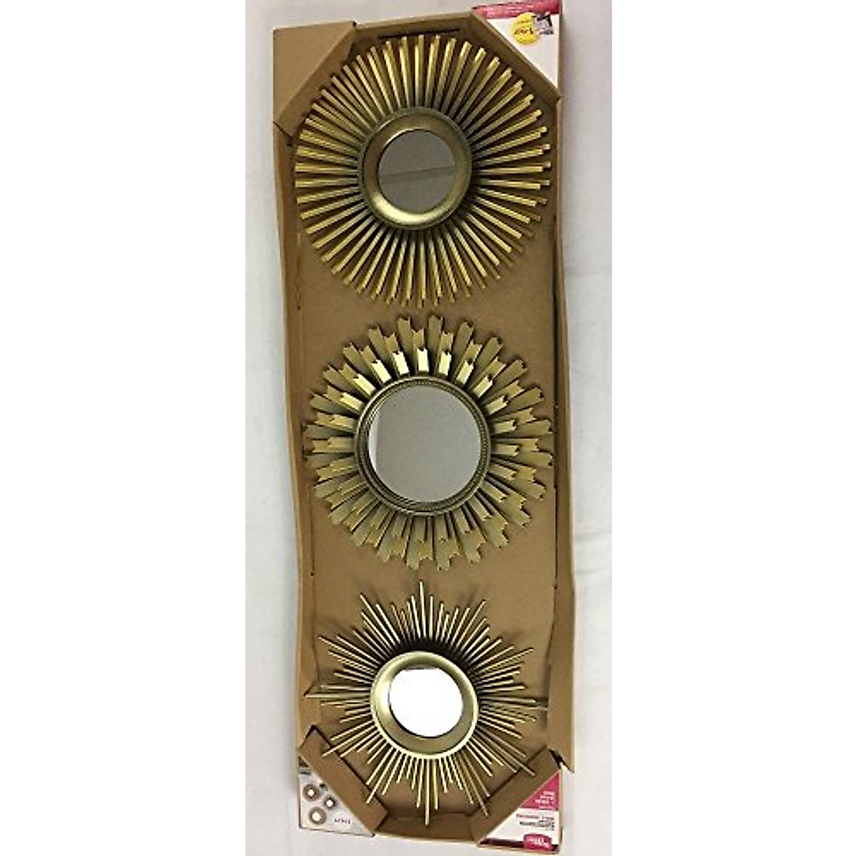 Better Homes and Gardens 3-Piece Sunburst wall Mirror Set, gold