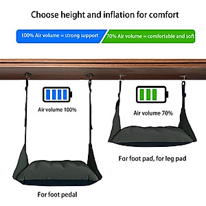 Foot Rest Under Desk Foot Rest for Under Desk at Work Inflatable, Adjustable and Portable,Suitable for Office and Travel, Gray (348q543553)