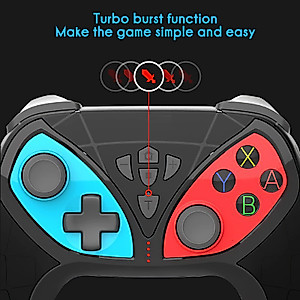 Switch Controllers, Wireless Controller for Nintendo Switch/Lite/OLED Controller with a Mouse Touch Feeling on Back Buttons, Extra Switch Pro Controller with Wake-up,Programmable, Turbo Function (Black)