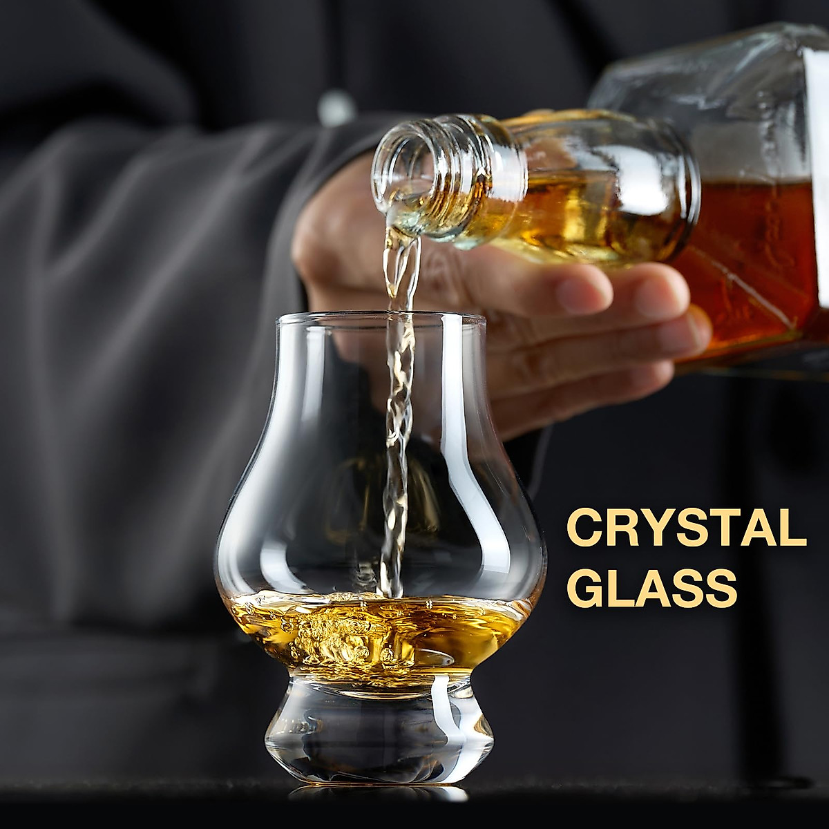 Whiskey Glasses Set of 4, Tequila Glasses, Scotch glasses, Bourbon Glasses, Tasting Glasses, Brandy Snifter Cocktail Whiskey Old Fashioned Glass for Liquor Tequila Gin Cognac Vodka, Shot Glass Bar Set