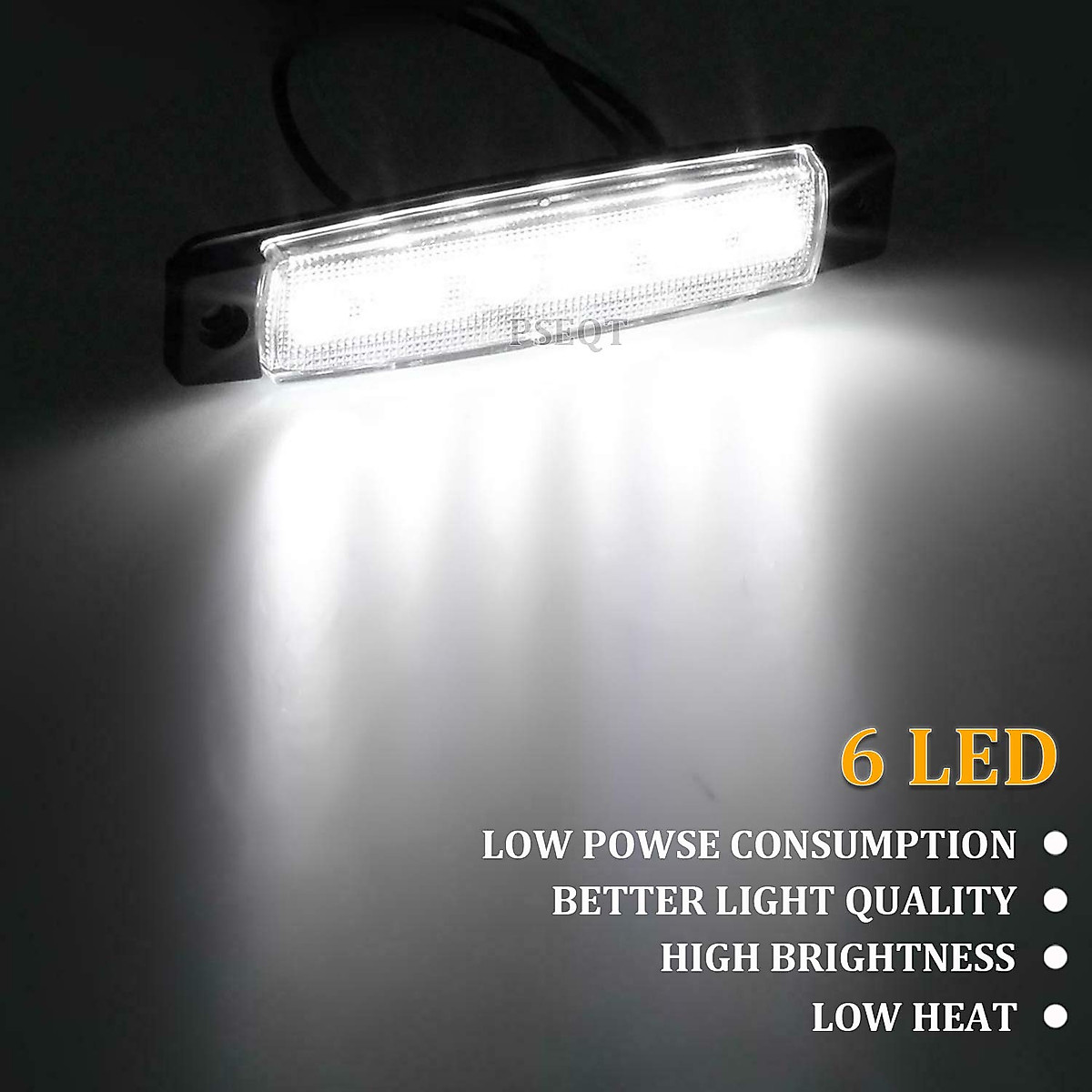 PSEQT 10 Pcs LED Rock Strip Lights Car Underglow Wheel Fender Well Lighting Kits Waterproof for Golf Cart Wrangler Offroad Truck RV UTV ATV Snowmobile (White)