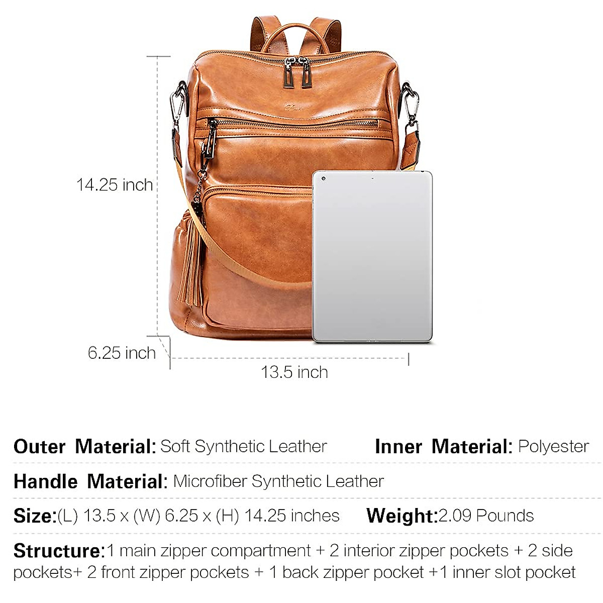 CLUCI Women Backpack Bundle with Women Wallet