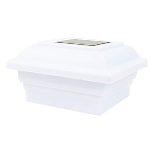 8 Pack White Outdoor Garden 5 x 5 Solar 12 SMD LED Post Deck Cap Square Fence Light Landscape Lamp Lawn PVC Vinyl