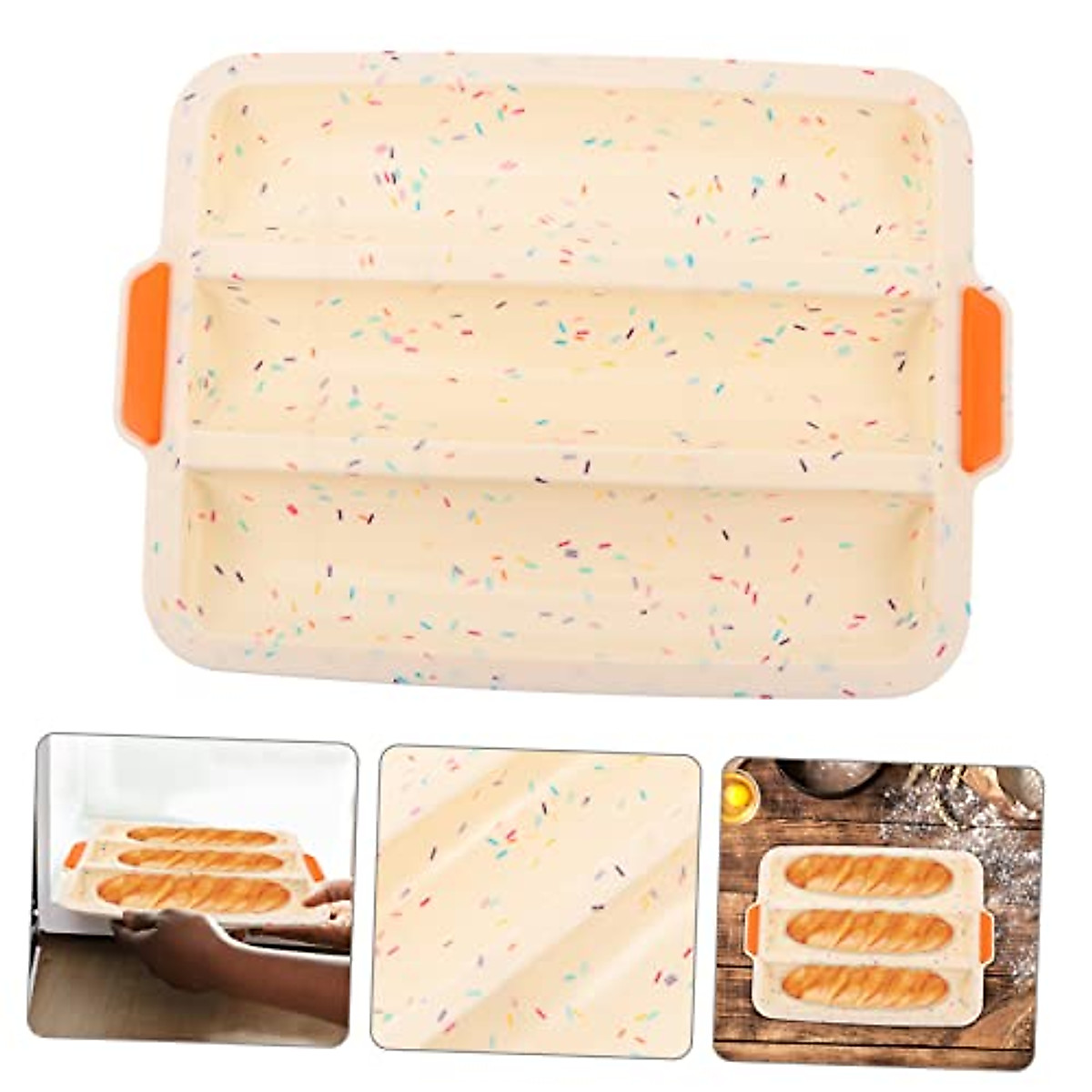 HONMEET Bread Mold French Bread Loaf Hot Dogs Bun Cookie Oven Bread Baking Tray Baguettes Perforated Pan Kitchen Cooking Tray French Bread Mould Silicone Bread Baking Mold Perforation Pan