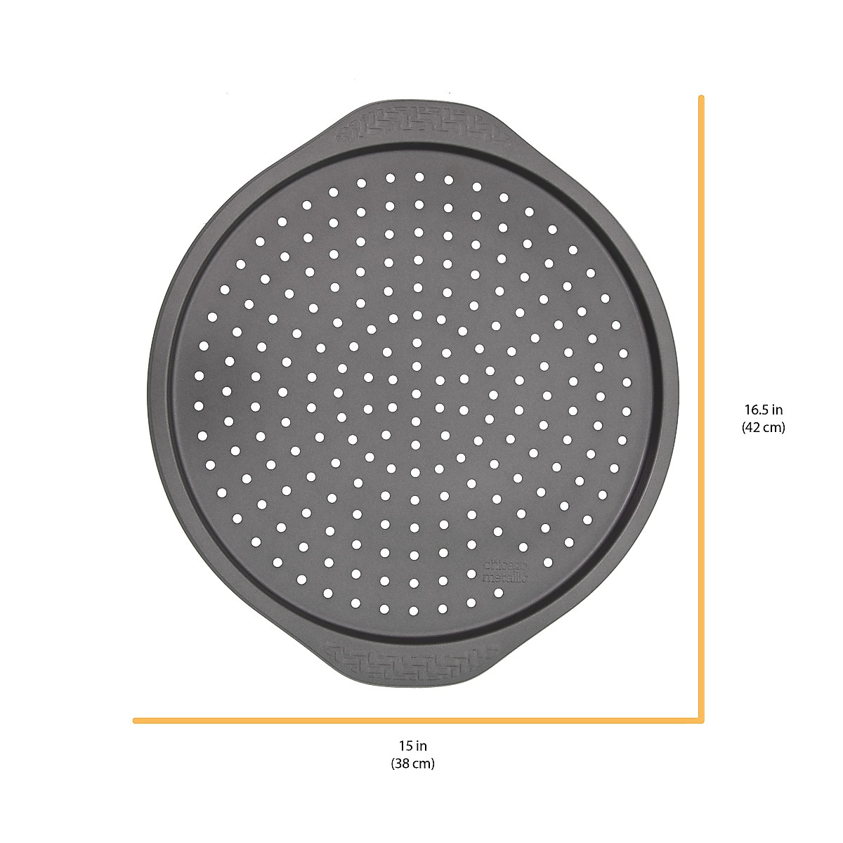 Chicago Metallic Everyday Non-Stick Pizza Crisper. Perfect for making homemade pizza, baking frozen treats reheating meals, and more