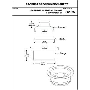 Artiwell Sink Garbage Disposal Flange and Stopper, Universal Flange Fit for 3-1/2 Inch Standard Sink Drain Hole, Kitchen Sink Replacement Accessories, Sink Garbage Disposer Kit (Champagne Bronze)