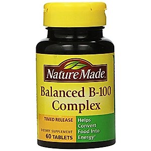 Nature Made Time-Release Balanced B-100, 60 Tablets (Pack of 2)