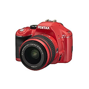 Pentax K-x 16203 Digital SLR Camera with DA L 18-55 and 50-200mm Lenses (Red)