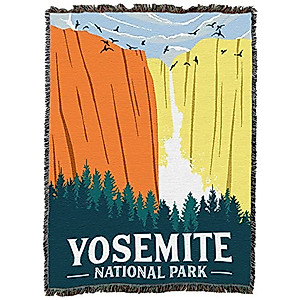 Pure Country Weavers Yosemite National Park Blanket - Gift Tapestry Throw Woven from Cotton - Made in The USA (72x54)