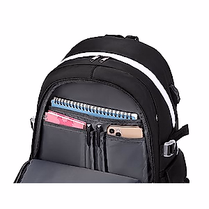 Teecho Girl School Backpack Cute Backpack Set for Women Fashion Bookbag with Pen case and Lunch Bag Black