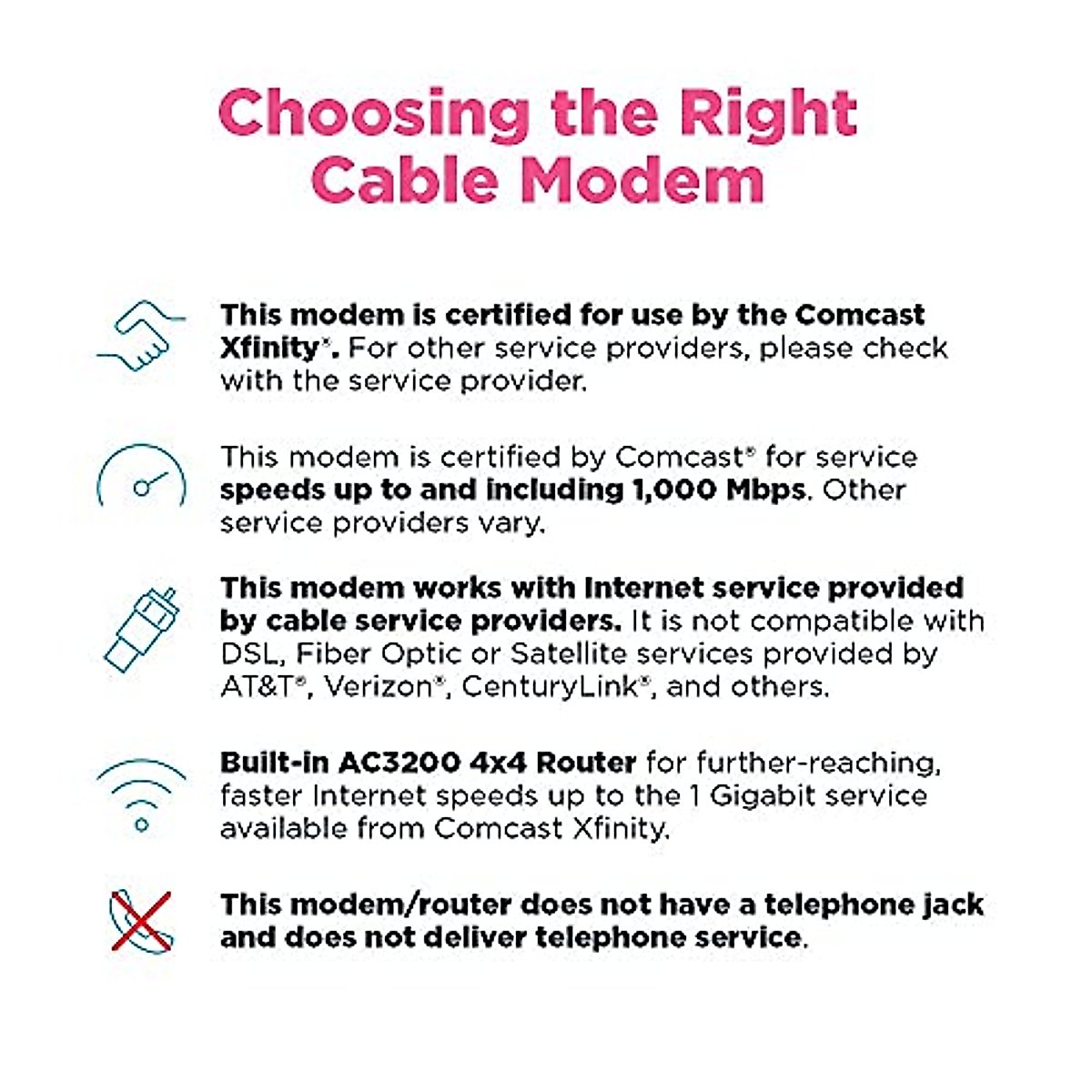 Motorola MG8702- DOCSIS 3.1 Cable Modem Wi-Fi Router,(High Speed Combo) with Intelligent Power Boost - AC3200 Wi-Fi Speed, Approved for Comcast Xfinity, Cox, and Charter Spectrum - (Renewed)