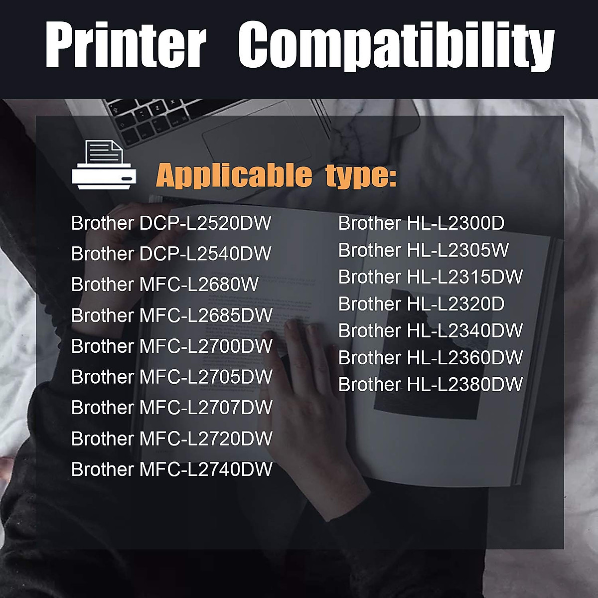 TN630/TN-630(Black,1-Pack) Compatible Toner Cartridge Replacement for Brother HL-L2305W HL-L2300D HL-L2315DW HL-L2320D MFC-L2685DW MFC-L2680W MFC-L2700DW DCP-L2540DW DCP-L2520DW Printers.