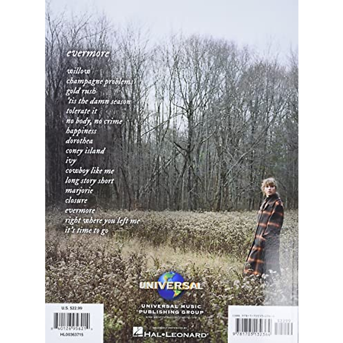 Taylor Swift - Evermore Easy Piano Songbook with Lyrics