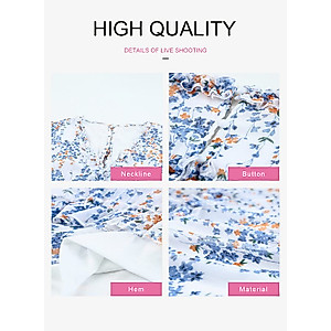 Dokotoo Womens Sun Casual V Neckline Long Sleeve Open Back Floral Print Mini Dress Bohemian Fashion Skater A Line Ruffle Hem Flowy Dresses White Large