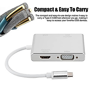 Type-C Converter 1920x1200/30hz Hub Adapter Easy to Carry Aluminum Alloy Multifunction for Computer Desktop