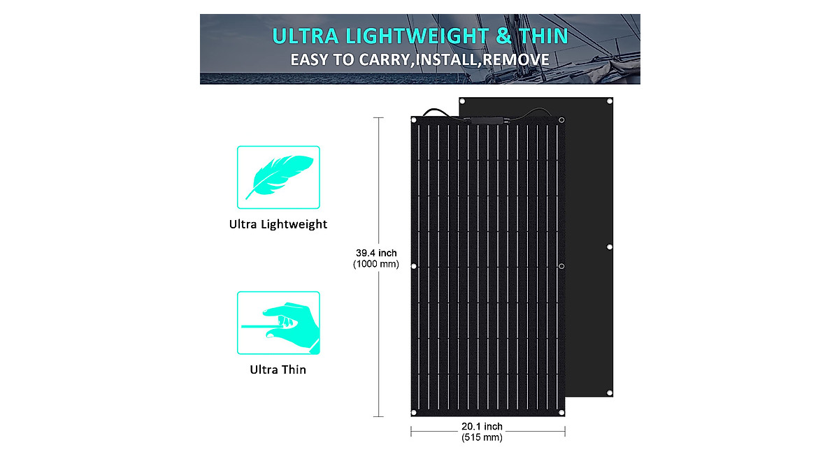 100w 12v ETFE Flexible Monocrystalline Solar Panel Module with ...