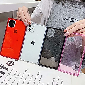 Tzomsze iPhone 11 Clear Case, Square iPhone 11 Cases Reinforced Corners TPU Cushion,Crystal Clear Slim Cover Shock Absorption TPU Silicone Shell for iPhone 11 6.1 inch (2019)-Clear