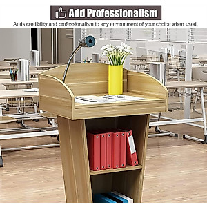 Lectern Simple Lecterns Particle Board Laptop Desk Teacher Podiums with Open Storage Podium Stand Conference Table Podium Stand