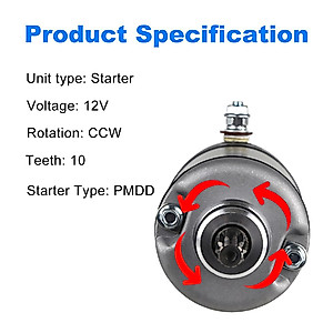 WATERWICH Starter Compatible with Honda Foreman 500 450 400 TRX500FE FourTrax TRX400 TRX450 TRX500 1995-2011 Replaces 31200-HM7-003, 31200-HM7-A41