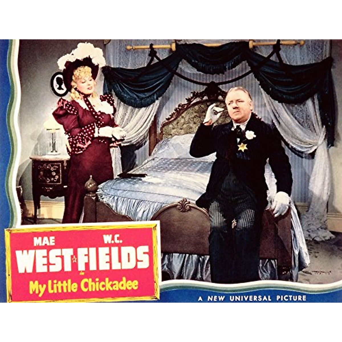 Posterazzi My Little Chickadee From Left: Mae West W.C. Fields 1940 Movie Masterprint Poster Print, (28 x 22)