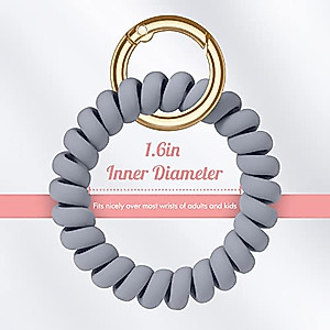 6PCS Stretchable Wristband Wristlet Keychain Wrist Key Chain Wristlet,Spring Flexible Spiral Wrist Coil ​Wrist Band Bracelet Key Holder Spring O Ring for Sauna Gym Pool ID Badge and Outdoor Sports