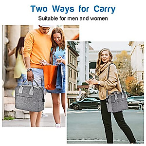 Lunch Bag for Women, stocking stuffers,Insulated Lunch Box Bag for Men,lunch bag with shoulder strap, Lunch Tote Bag for Women,Thermos lunch bag，Simple modern lunch bag，cooler lunch bag(Grey)