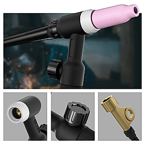 YESWELDER Tig Welding Torch WP-17FV(Gas-Valve Head) Flexible Head Air-Cooled TIG Complete Torch with 12-ft Cable