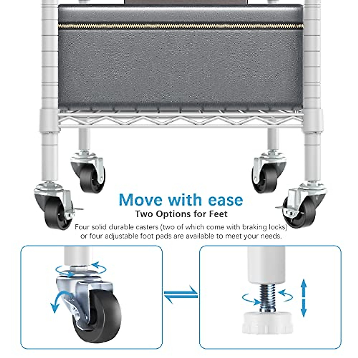 VIPEK V11C Garment Rack Rolling Clothes Rack Heavy Duty Portable Closets with Lockable Wheels Adjustable Metal Wire Shelves Wardrobe White Clothing Rack with Frosted Translucent Cover, Max Load 452LBS