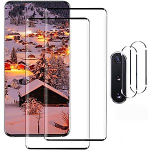 [2+2 Pack] Galaxy Note 10 Screen Protector Include 2 Pack Tempered Glass Screen Protector +2 Pack Tempered Glass Camera Lens Protector,HD Clear,9H Hardness,Anti-Scratch for Samsung Galaxy Note 10