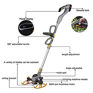WeGofly Cordless String Trimmer & Edger, (Electric Weed Wacker Include 2 x 21V 4.0Ah Battery and 5 Types Blades), 3-in-1 Edger Lawn Tool/Weed Eater Battery Powered/Brush Cutter - WEG21B…