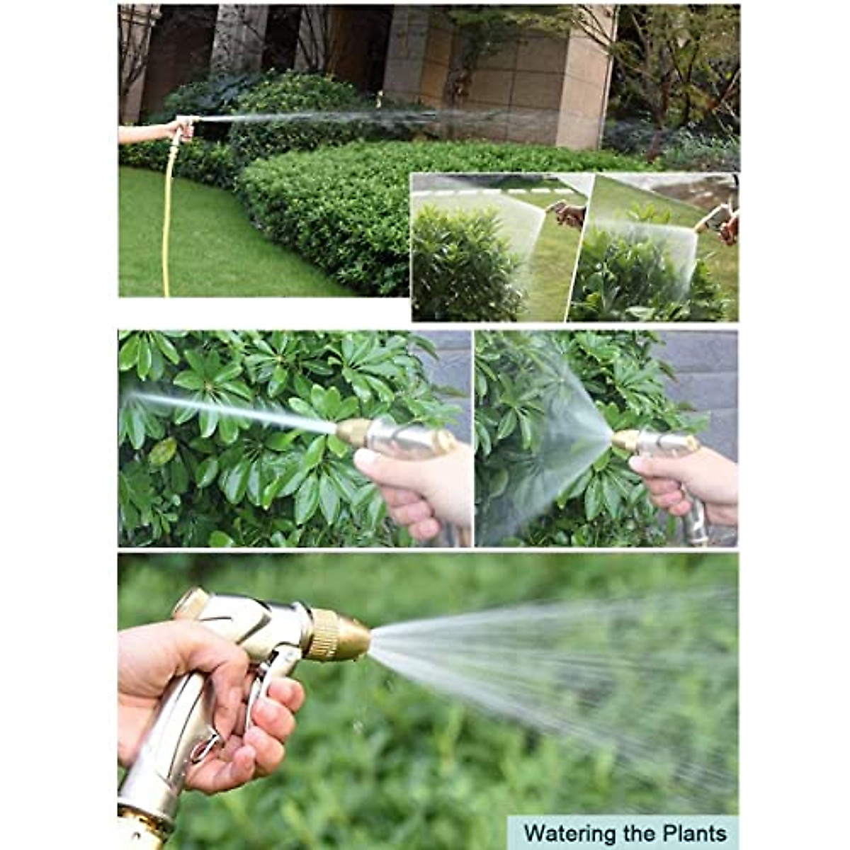 ESOW Garden Hose Nozzle, 100% Heavy Duty Metal Spray Gun with Full Brass Nozzle, 4 Watering Patterns Watering Nozzle- High Pressure Pistol Grip Sprayer for Watering Plants, Car Wash and Showering Dog