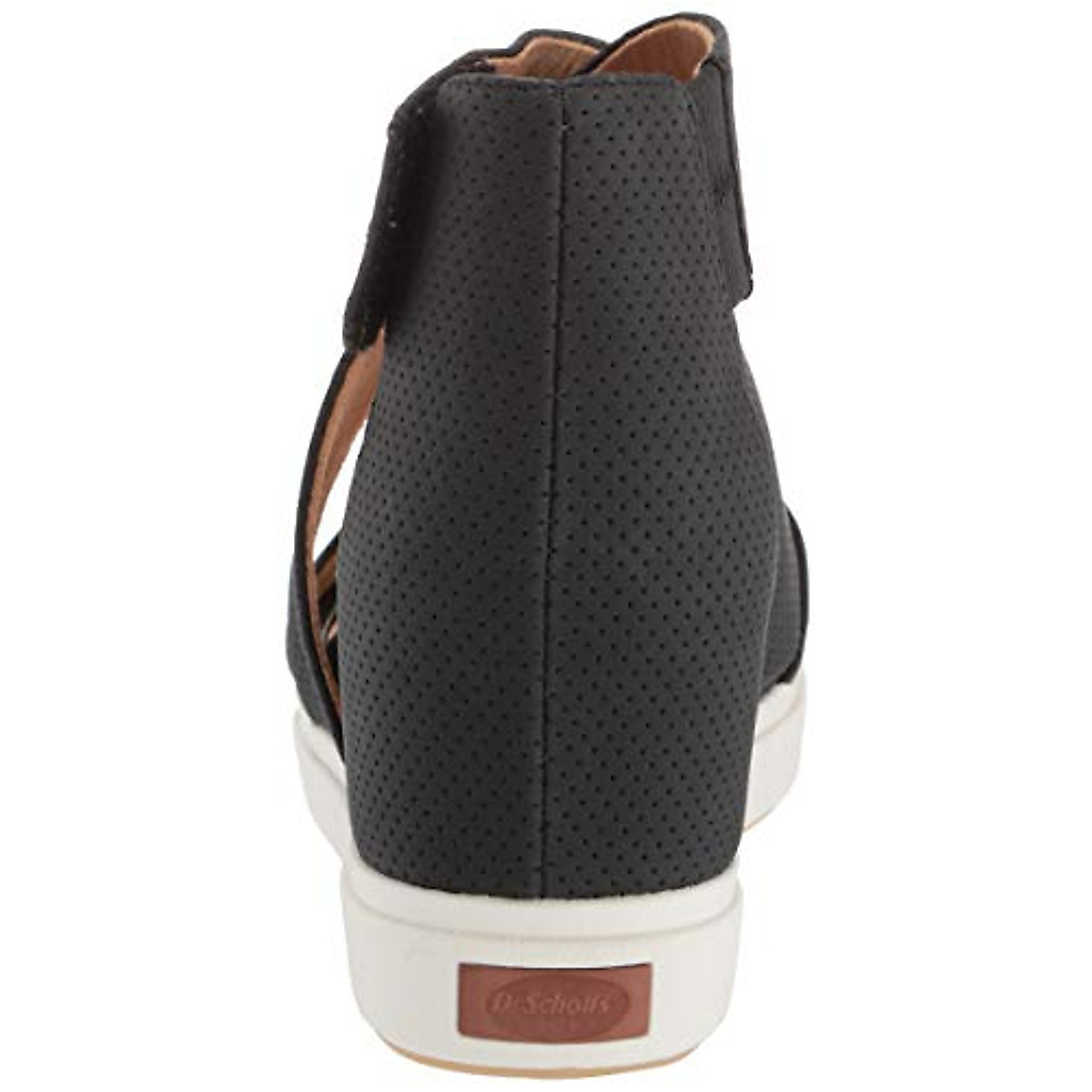 Dr. Scholl's Shoes Women's Sheena Wedge Sandal, Black Smooth Perforated, 8 M US