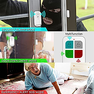 Fosmon Wireless Door Alarms for Home Security with Remote, Battery-Powered 130dB Door and Window Sensor Alarms for Kids Safety, Dementia Patients, Pool Door - 2 Pack