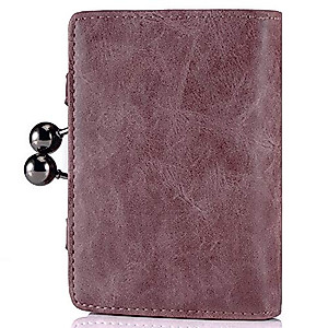 Fanaztee Women's Small Leather Fashion Compact Bifold Purse Wallet with Stylish Kiss Lock Coin Pouch
